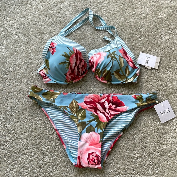Skye Swimwear | Swim | Nwt Skye Bikini Set Dlarge Rose Garden | Poshmark